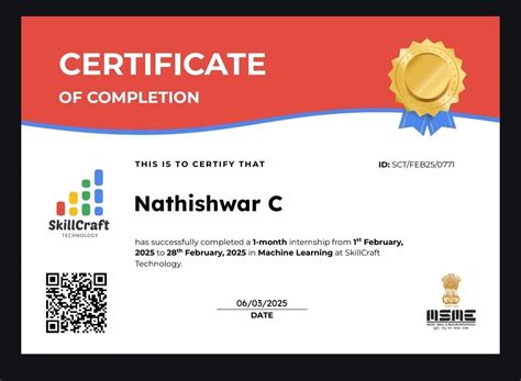 Machinelearning Internship Ai Skillcrafttechnology Datascience Nathishwar C