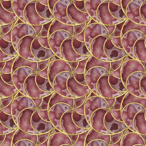 Tracery Seamless Pattern Circle Segment Mosaic Illustration In Stained Glass Style Seamless