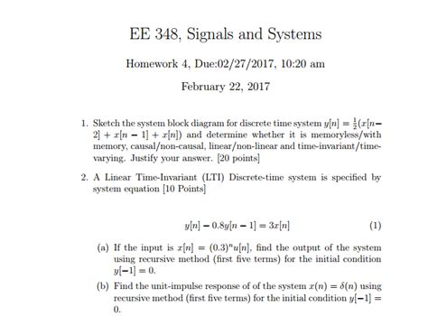 Solved Sketch The System Block Diagram For Discrete Time Chegg