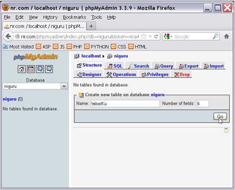 Membuat Tabel Baru Pada MySQL Database Niguru Indonesia