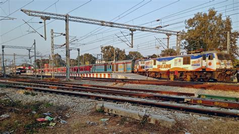 12018 Dehradun Shatabdi Express Departing Dehradun Parallely With Shunter Indian Railways