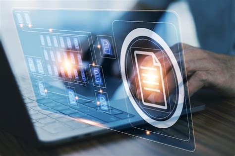 Premium Photo Document Management Concept Businessman Using Computer To Document Management