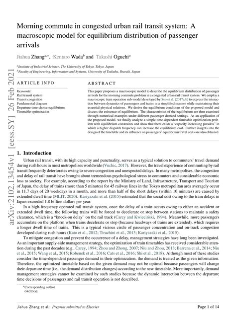 Pdf Morning Commute In Congested Urban Rail Transit System A Macroscopic Model For
