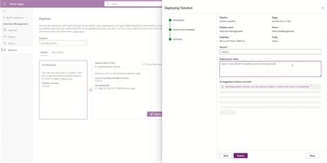 Copilot Now Powers Deployment Notes For Pipelines In Power Platform Microsoft Power Platform Blog