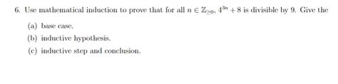 Solved Use Mathematical Induction To Prove That For All N