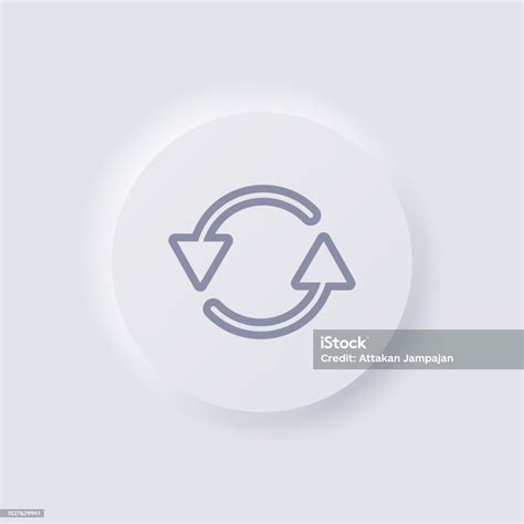 Circular Rotation Arrow Icon White Neumorphism Soft Ui Design For Web