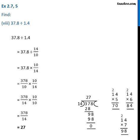 Ex 27 5 Find Viii 378 ÷ 14 Dividing Fractions Teachoo