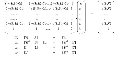 Matrix Form Of Kriging Equation Which Is Given As The