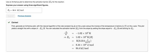 Solved The Following Data Show The Rate Constant Of A