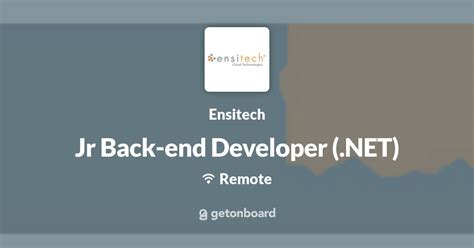 Jr Back End Developer Net At Ensitech Remote Work From Home