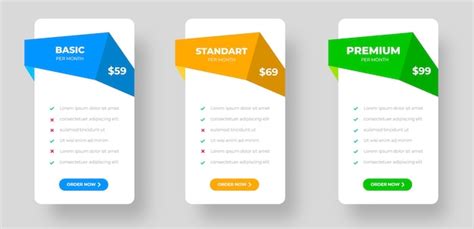 Premium Vector Ui Ux Pricing Design Tables With Tariffs Subscription Features Checklist And
