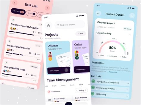 project management app ui in 2025 web app ui design card ui app interface