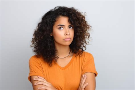 Pretty Young Woman Thinking About Problem Confused Emotion Isolated