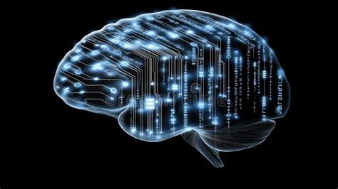 Illustration Showcases A Glowing Brain Constructed From Digital