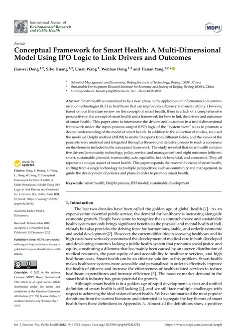 PDF Conceptual Framework For Smart Health A Multi Dimensional Model