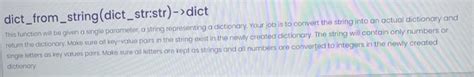 solved dict from string dict str str dict this function
