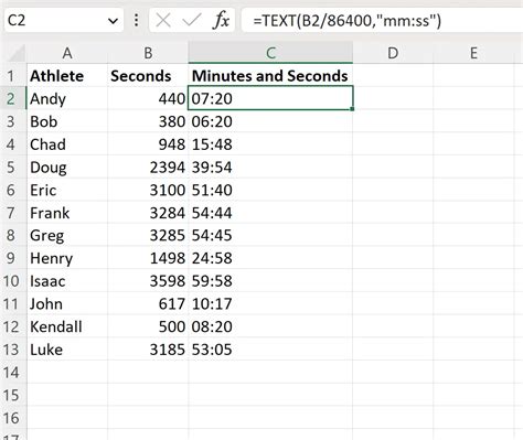 excel：如何将秒转换为分钟和秒 statory