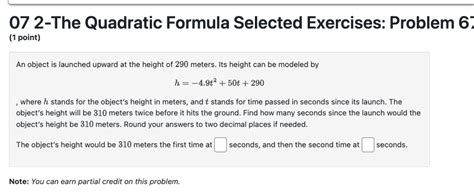 Solved 07 2 The Quadratic Formula Selected Exercises