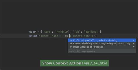 Python Prefix F String Intention IntelliJ IDEs Plugin Marketplace