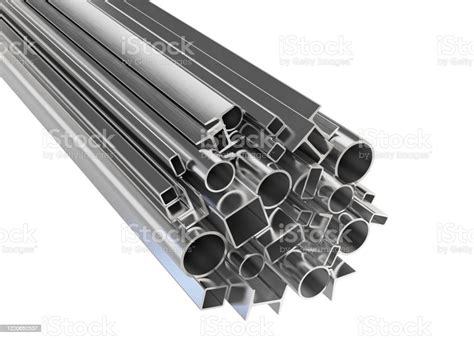 다른 유형의 압연 금속 제품 흰색 배경에 격리되어 있으며 클리핑 경로가 포함되어 있습니다 3d 그림 알루미늄에 대한 스톡 사진 및 기타 이미지 Istock