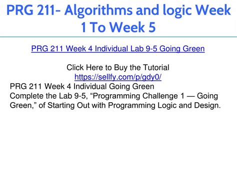 Ppt Prg 211 Algorithms And Logic Week 1 To Week 5 Powerpoint Presentation Id 7841344