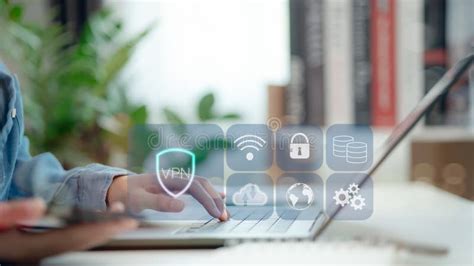 Vpn Virtual Private Network Protocol Concept Businessmen With Vpn Icon