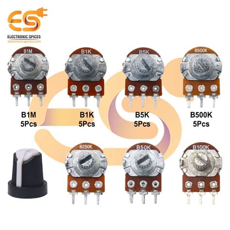 Buy 3 Terminal Rotary Potentiometer 7 Values Potentiometer With Cap