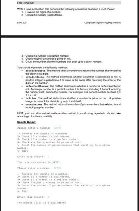 Solved Write A Java Application That Performs The Following