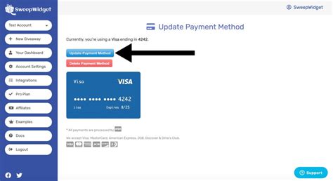 How To Update Your Payment Method With Sweepwidget