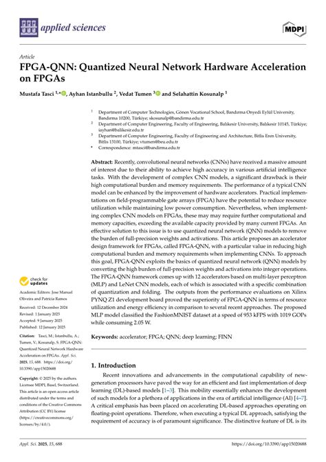 Pdf Fpga Qnn Quantized Neural Network Hardware Acceleration On Fpgas