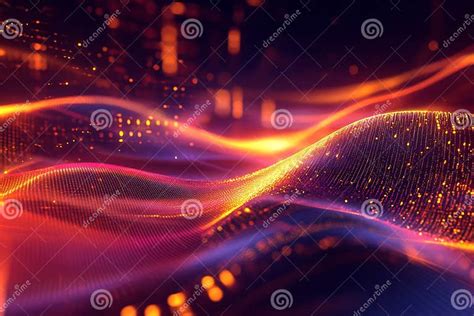Abstract Digital Data Stream With Binary Code Flow Stock Illustration