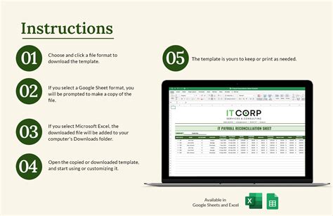 IT Payroll Reconciliation Sheet Template In Excel Google Sheets Download Template Net