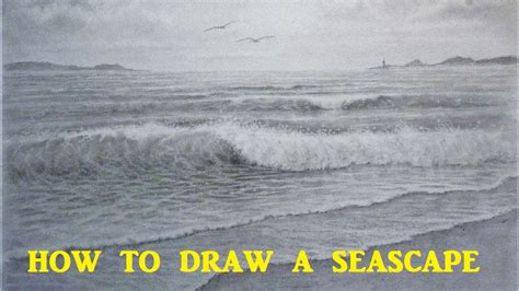 How To Draw A Seascape Waves Skies Graphite Pencil Tutorial YouTube