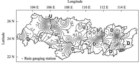 Spatial Patterns Of Trends In Mean Annual Precipitation Concentration Download Scientific