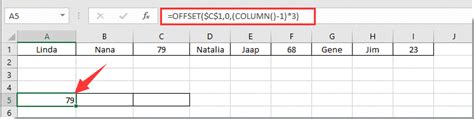 how to increase or increment cell reference by x in excel