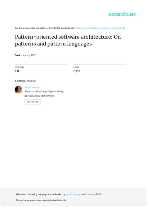 pdf pattern oriented software architecture on patterns and pattern languages