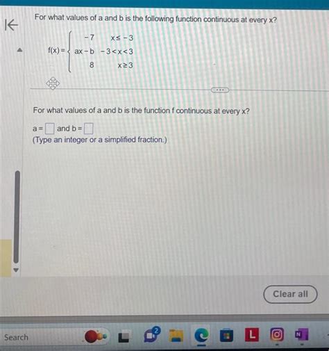 solved k search for what values of a and b is the following