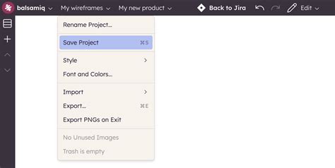 How To Save Your Wireframes In Balsamiq For Jira Cloud Balsamiq Documentation