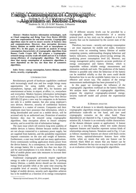 pdf energy consumption of cryptographic algorithms in mobile devices