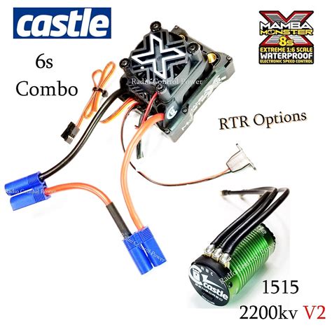 Castle Mamba Monster X 8S ESC 1515 2200kv V2 Motor 6s Combo RTR Options Radio Control Power