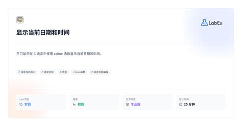 在 c 语言中显示当前日期和时间 labex