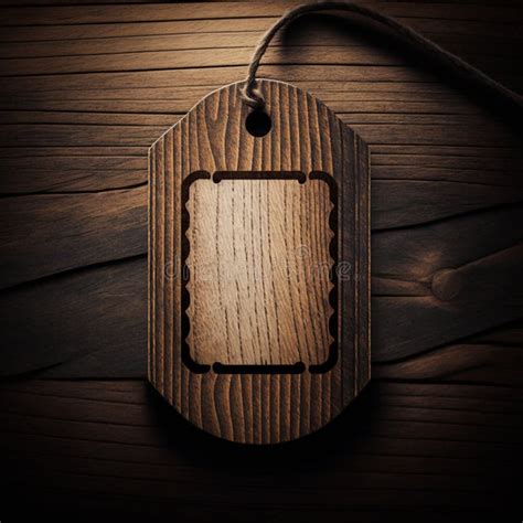 Copy Space Available On Empty Wooden Tag Generative Ai Stock