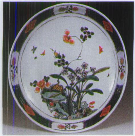 五彩花卉纹盘 清朝瓷器