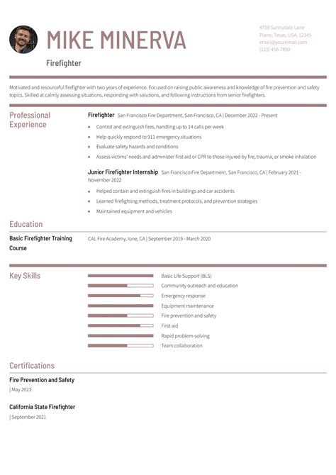 Firefighter Resume Objective Examples Fire Department Resume Samples