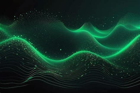 Premium Photo Green Particle Flow Abstract Digital Data Structure For