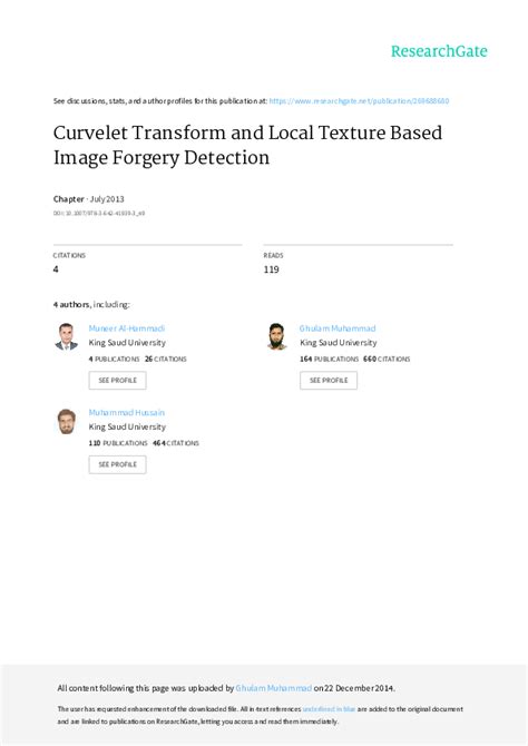 pdf curvelet transform and local texture based image forgery detection