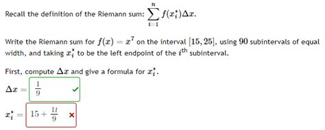 Solved Recall The Definition Of The Riemann Sum Chegg Com
