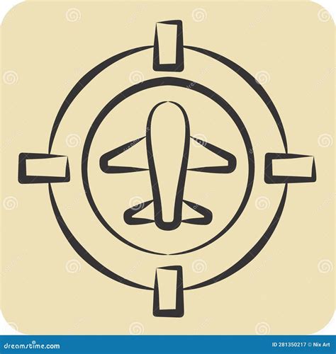Icon Target Location Related To Military Symbol Hand Drawn Style Simple Design Editable Stock