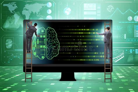 the cognitive computing and machine learning concept stock image