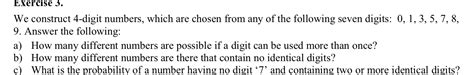 Solved We Construct 4 Digit Numbers Which Are Chosen From